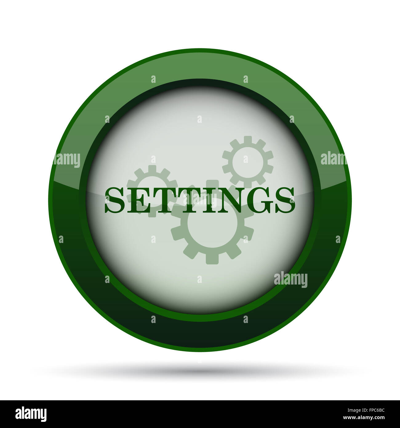 Settings icon. Internet button on white background Stock Photo - Alamy