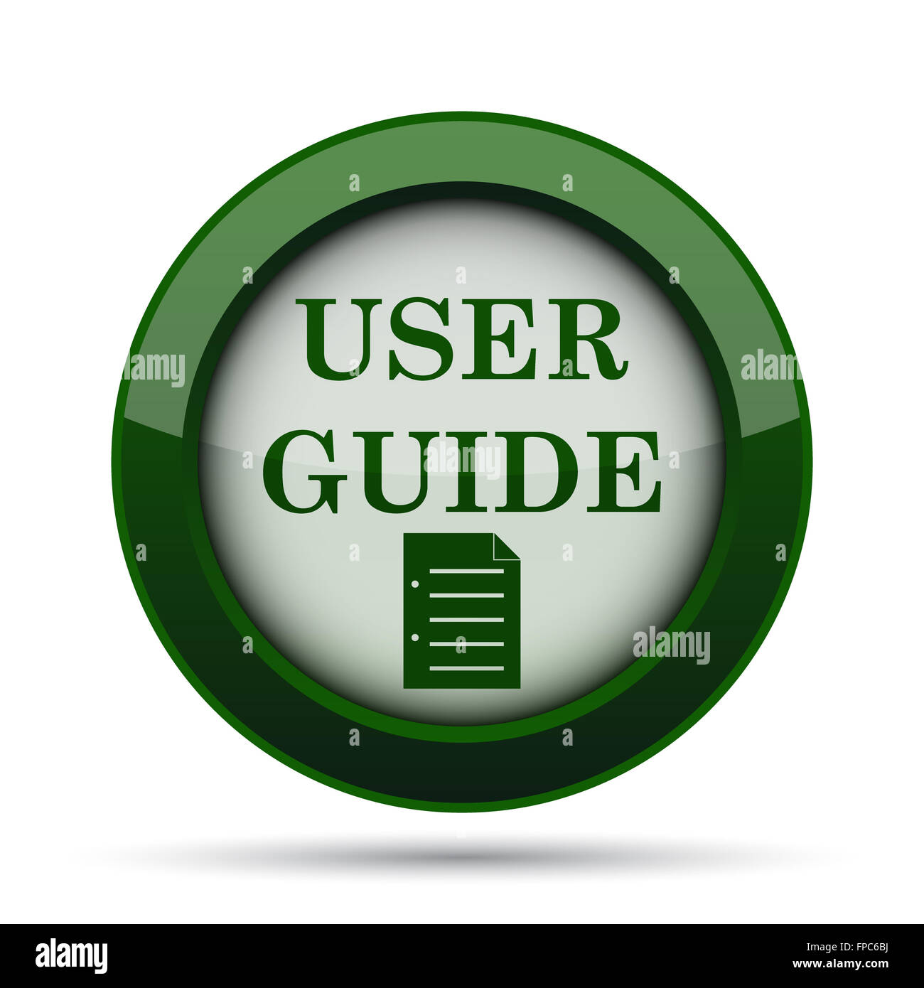 User guide icon. Internet button on white background Stock Photo - Alamy