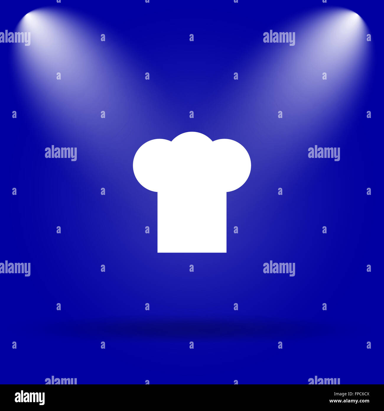 Chef icon. Flat icon on blue background Stock Photo - Alamy