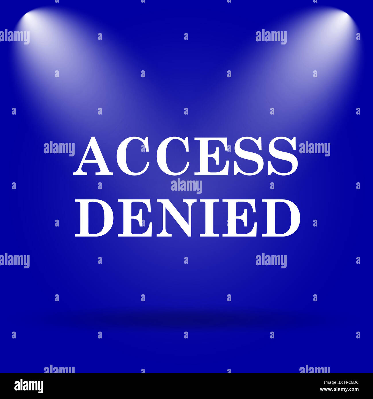 Access denied icon. Flat icon on blue background Stock Photo - Alamy