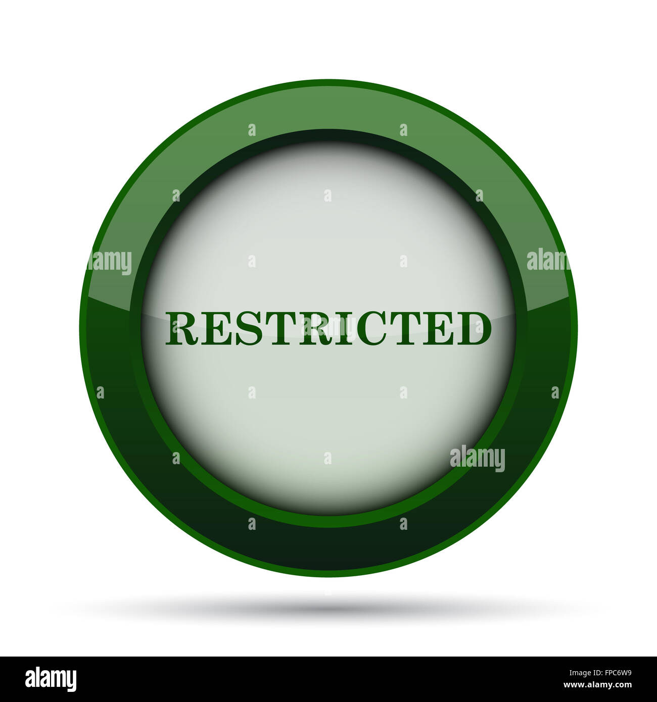 Restricted icon. Internet button on white background Stock Photo - Alamy