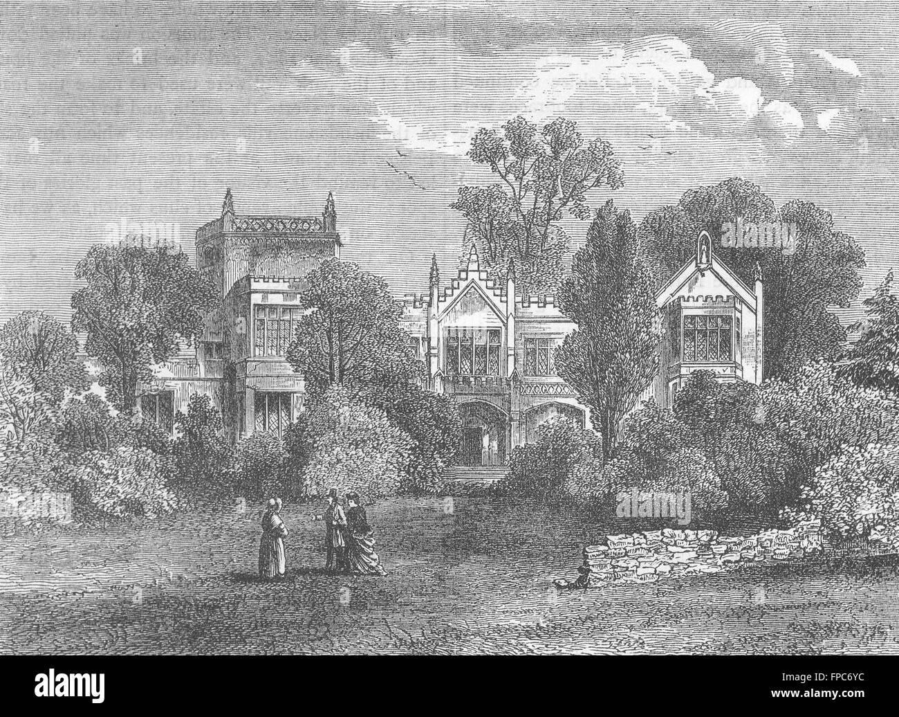 LONDON: Hampstead-Belsize & Frognal: Priory, antique print 1880 Stock ...