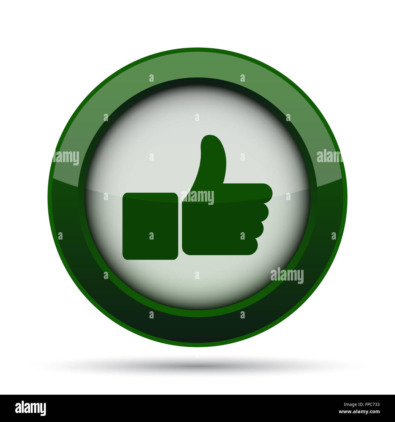 Thumb up icon. Internet button on white background Stock Photo - Alamy
