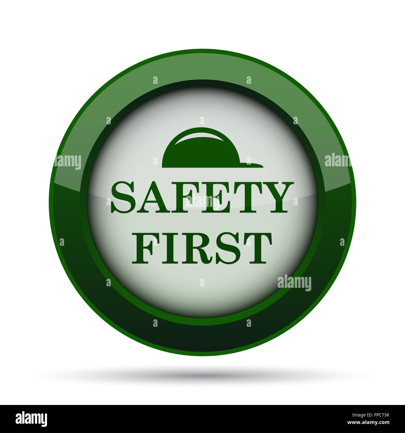 Safety first icon. Internet button on white background Stock Photo - Alamy