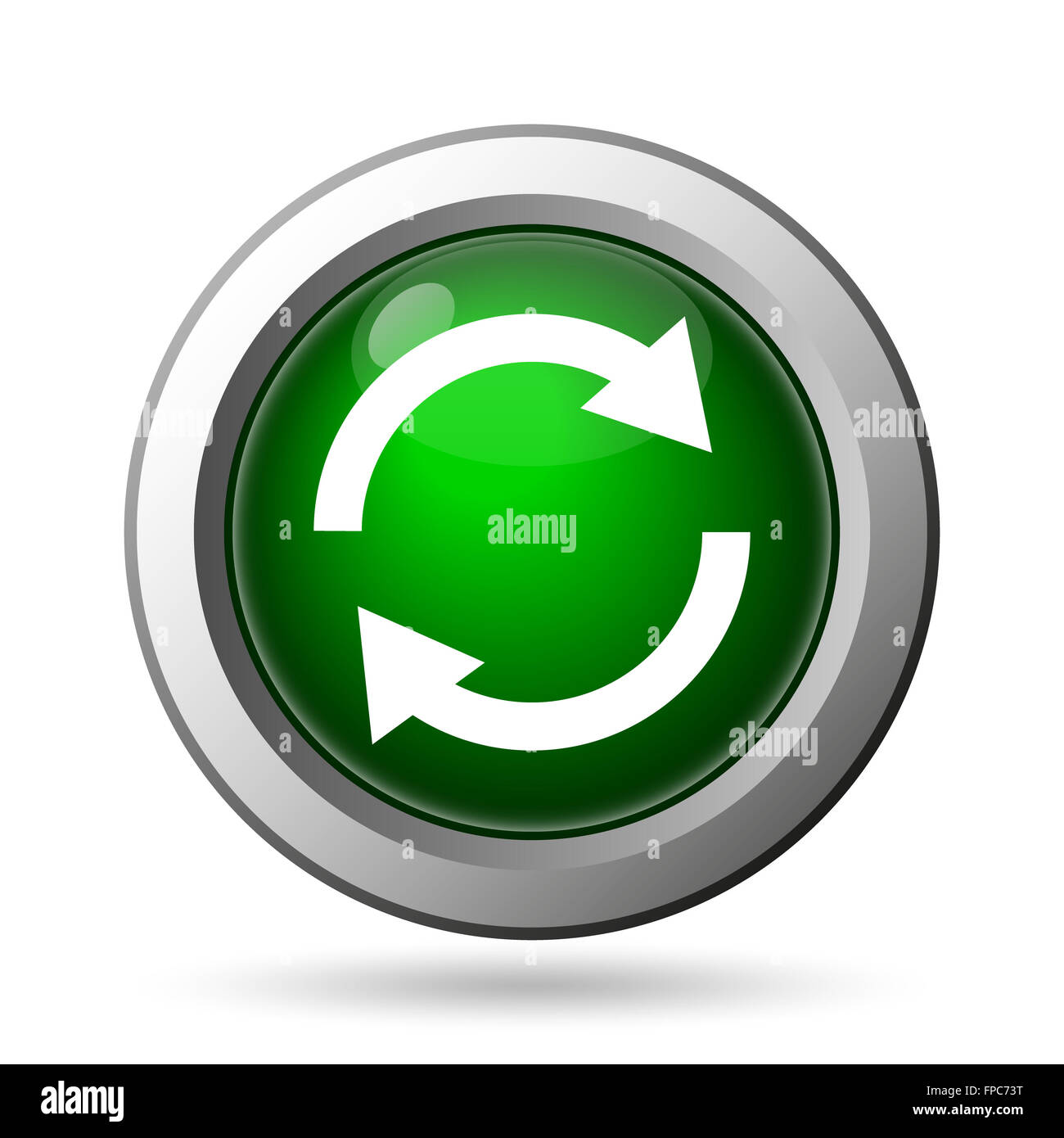 Reload two arrows icon. Internet button on white background Stock Photo ...