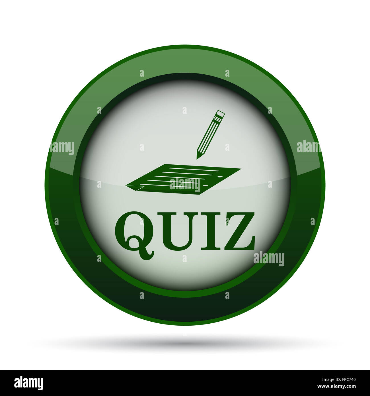 Quiz icon. Internet button on white background Stock Photo - Alamy