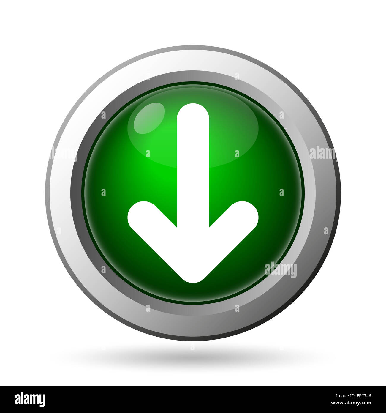Down arrow icon. Internet button on white background Stock Photo - Alamy