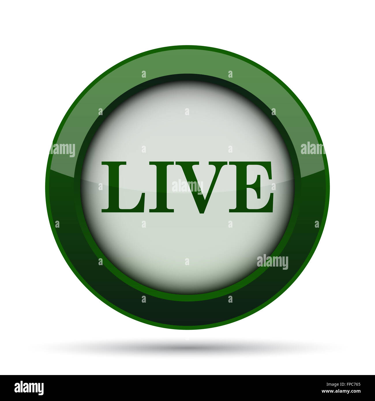 Live icon. Internet button on white background Stock Photo - Alamy