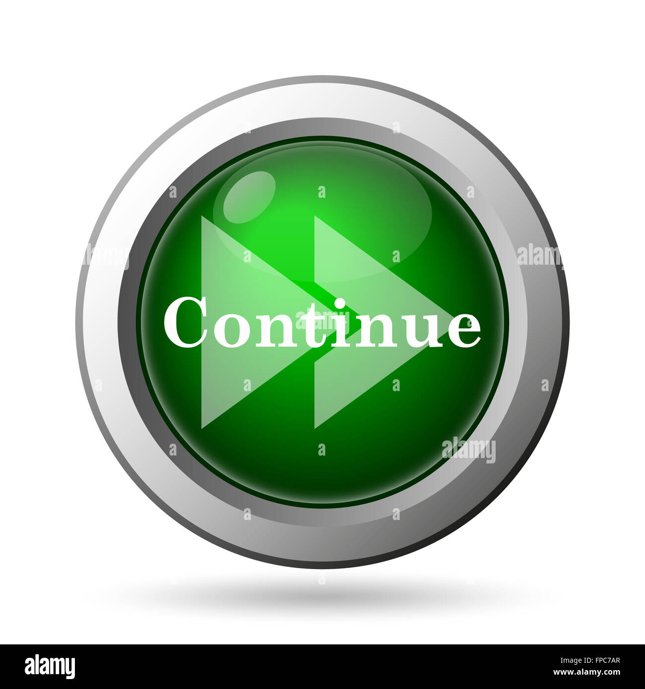Continue icon. Internet button on white background Stock Photo - Alamy