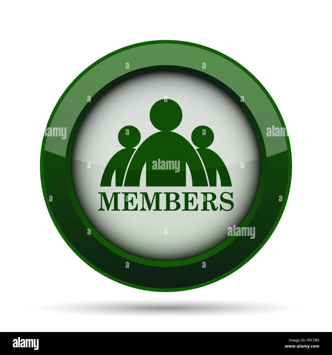 Members icon. Internet button on white background Stock Photo - Alamy