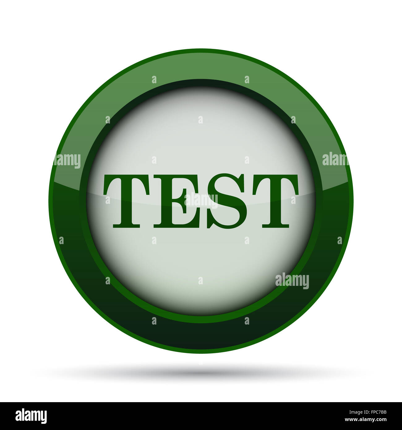 Test icon. Internet button on white background Stock Photo - Alamy