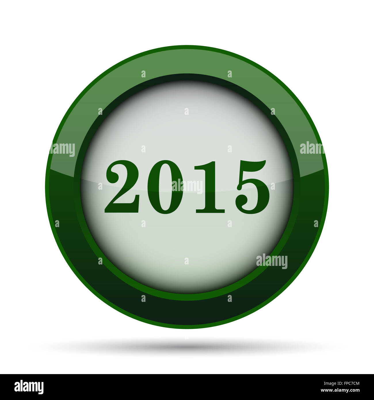 Year 2015 icon. Internet button on white background Stock Photo - Alamy