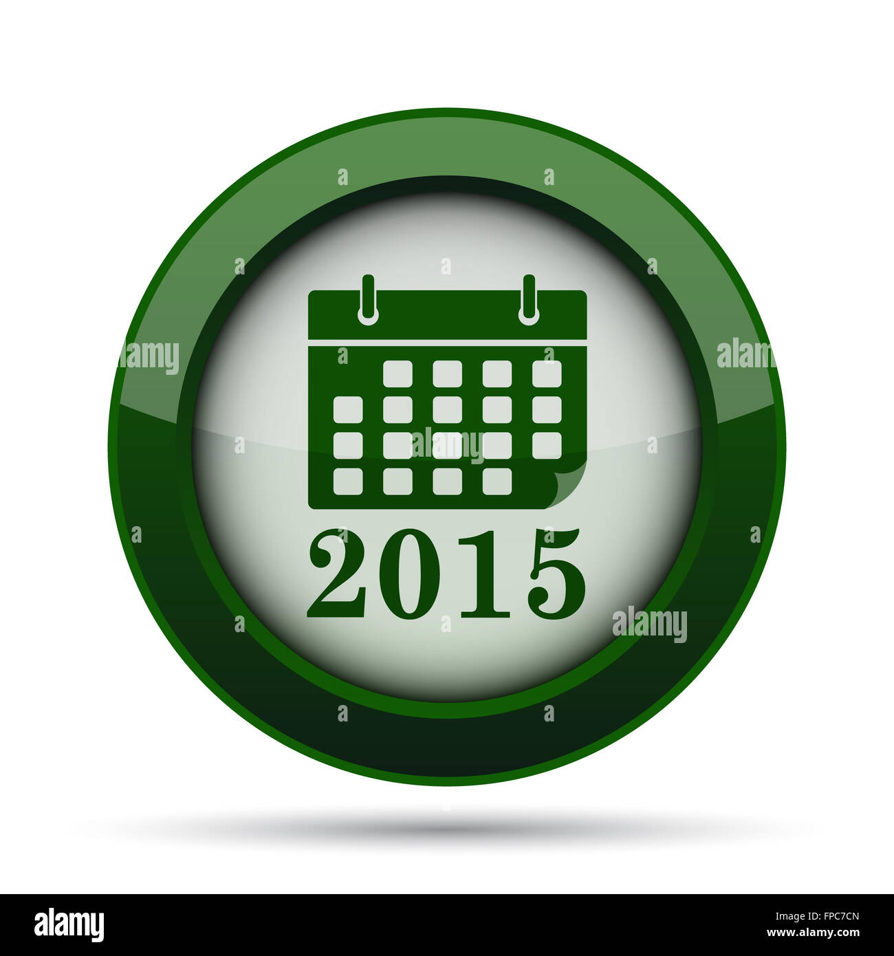 2015 calendar icon. Internet button on white background Stock Photo - Alamy