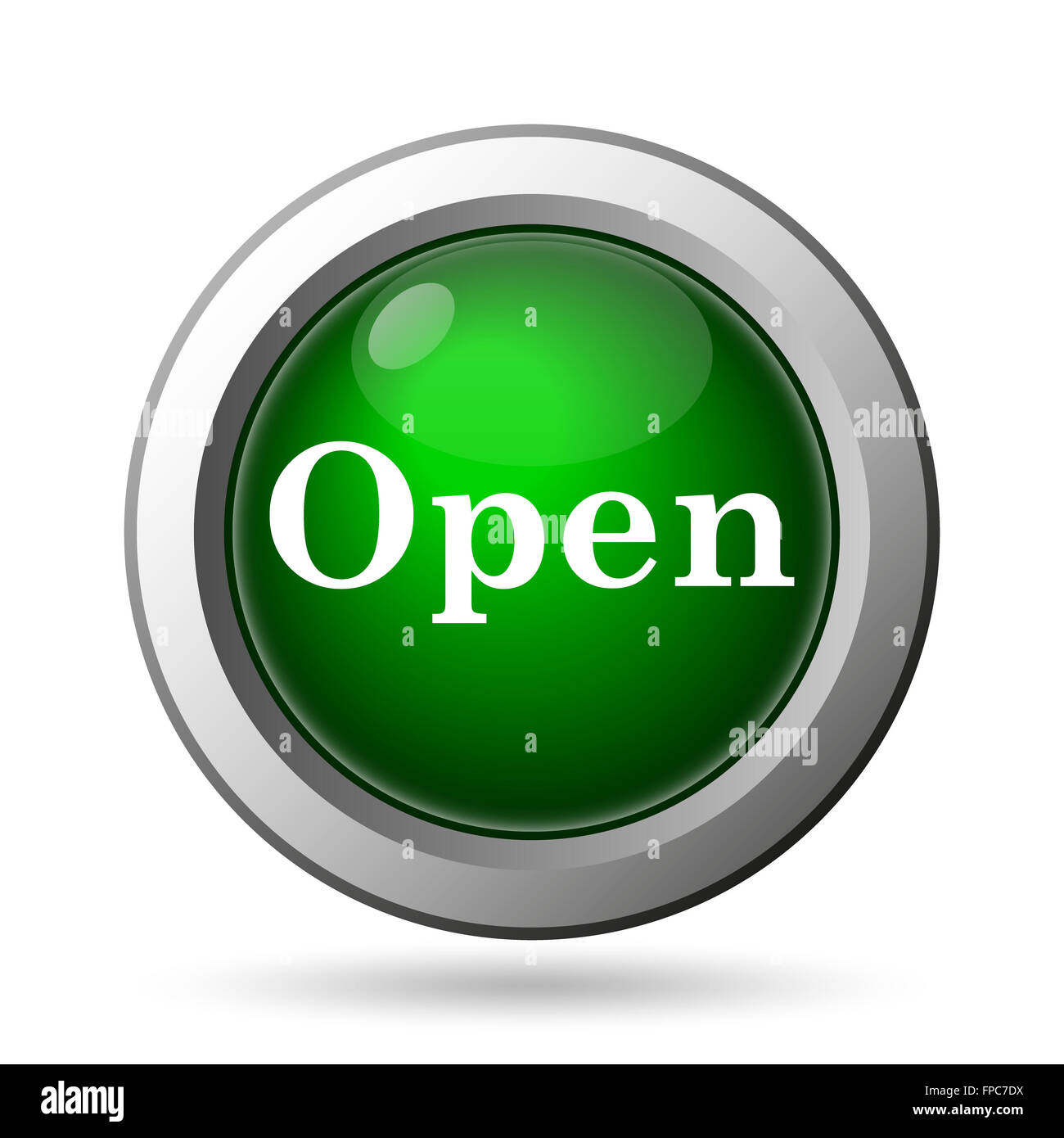 Open icon. Internet button on white background Stock Photo - Alamy