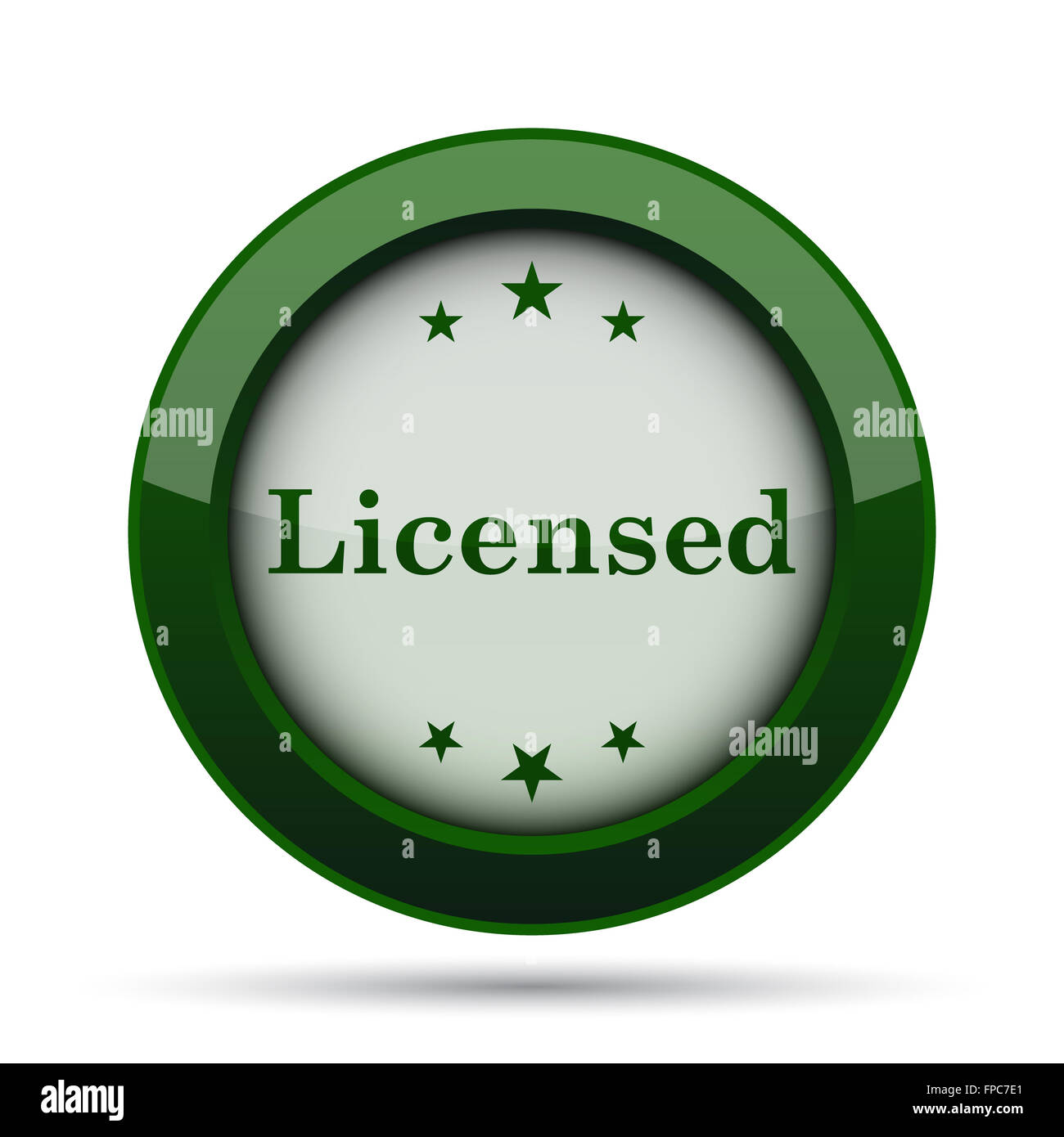 Licensed icon. Internet button on white background Stock Photo - Alamy