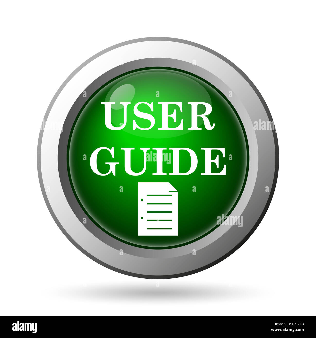 User guide icon. Internet button on white background Stock Photo - Alamy