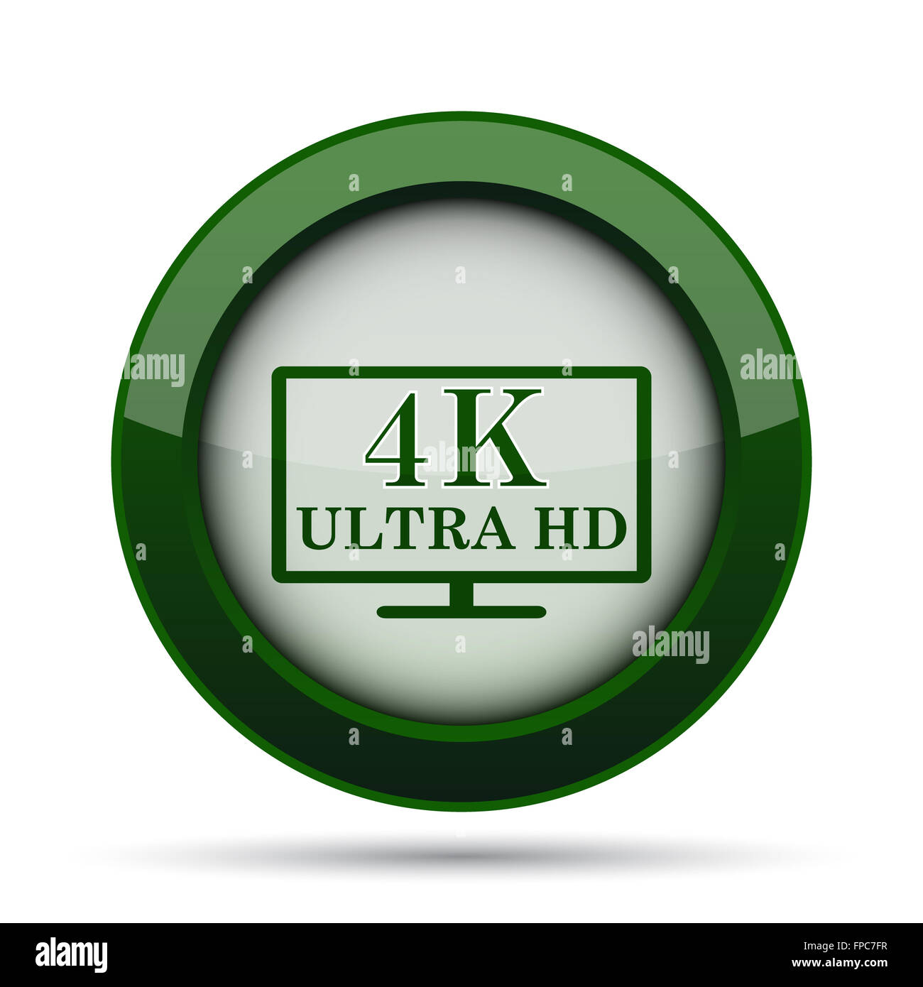 4K ultra HD icon. Internet button on white background Stock Photo - Alamy
