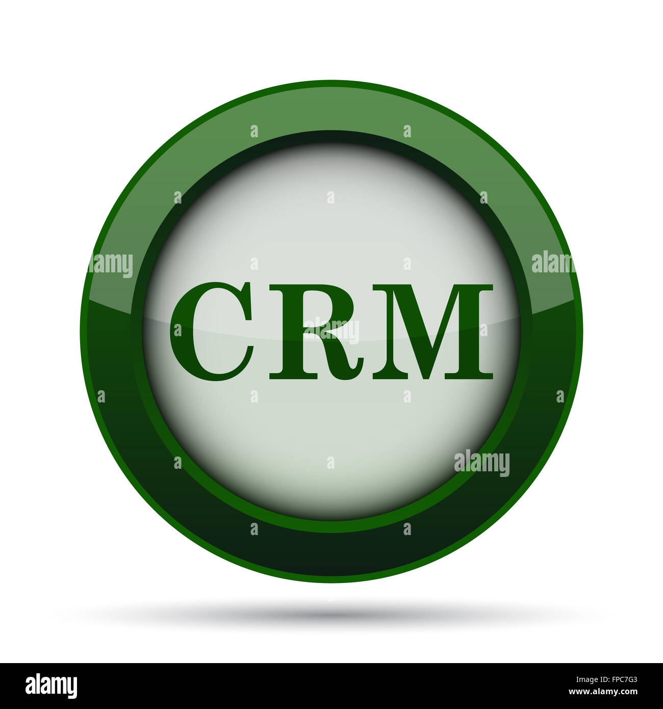CRM icon. Internet button on white background Stock Photo - Alamy