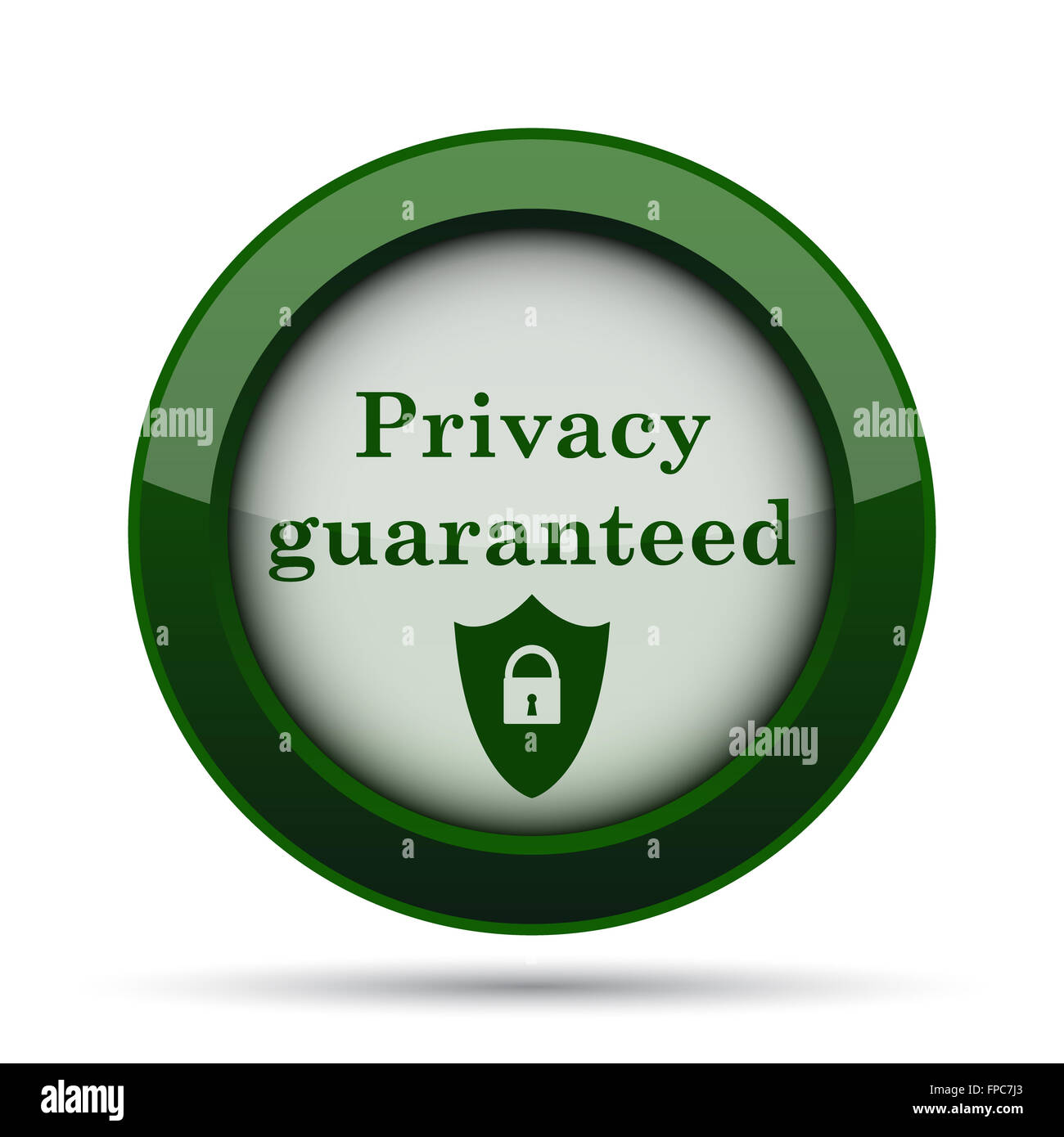Privacy guaranteed icon. Internet button on white background Stock ...