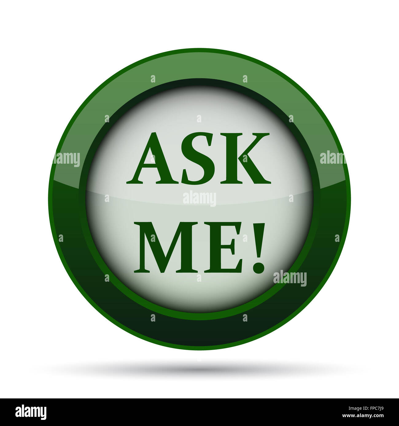 Ask me icon. Internet button on white background Stock Photo - Alamy