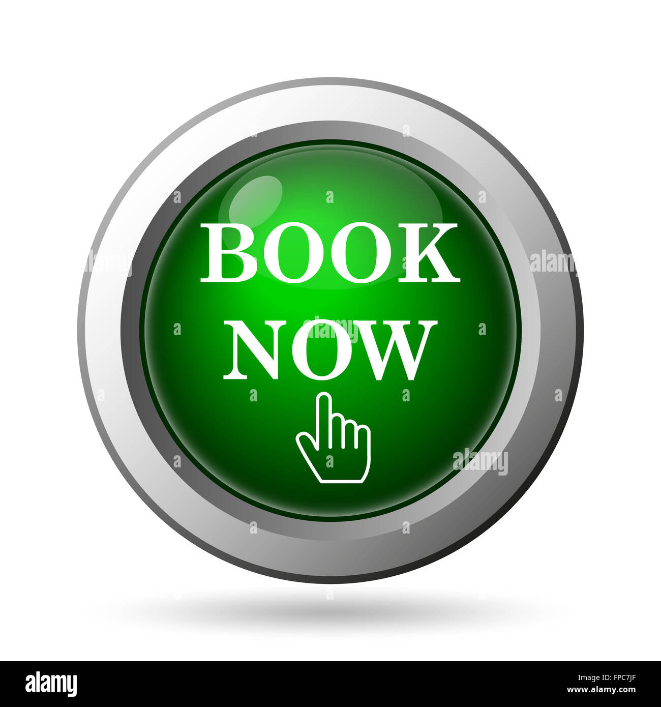Book now icon. Internet button on white background Stock Photo - Alamy