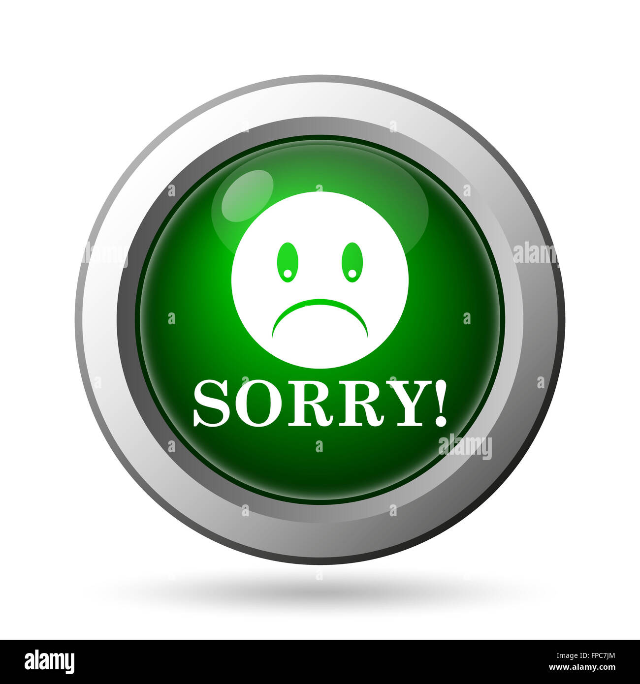 Sorry icon. Internet button on white background Stock Photo - Alamy