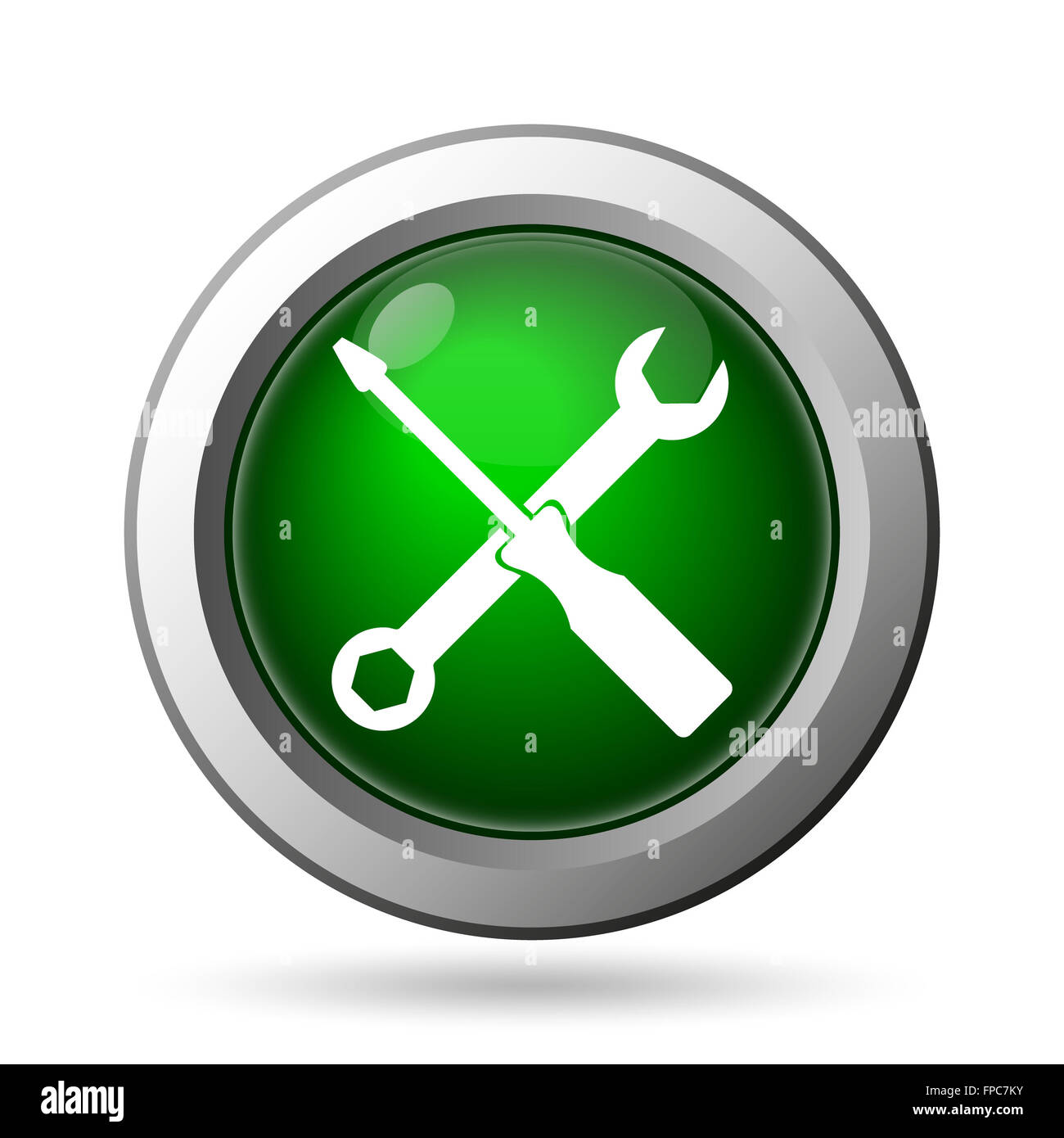 Tools icon. Internet button on white background Stock Photo - Alamy