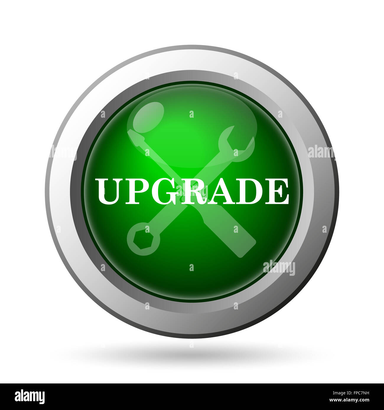 Upgrade icon. Internet button on white background Stock Photo - Alamy