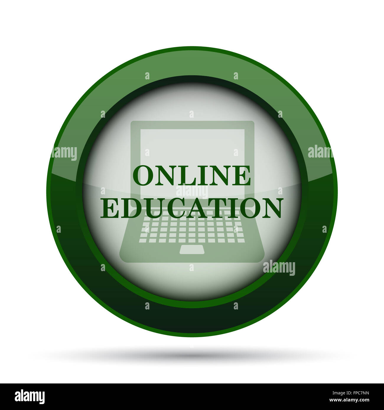 Online education icon. Internet button on white background Stock Photo ...