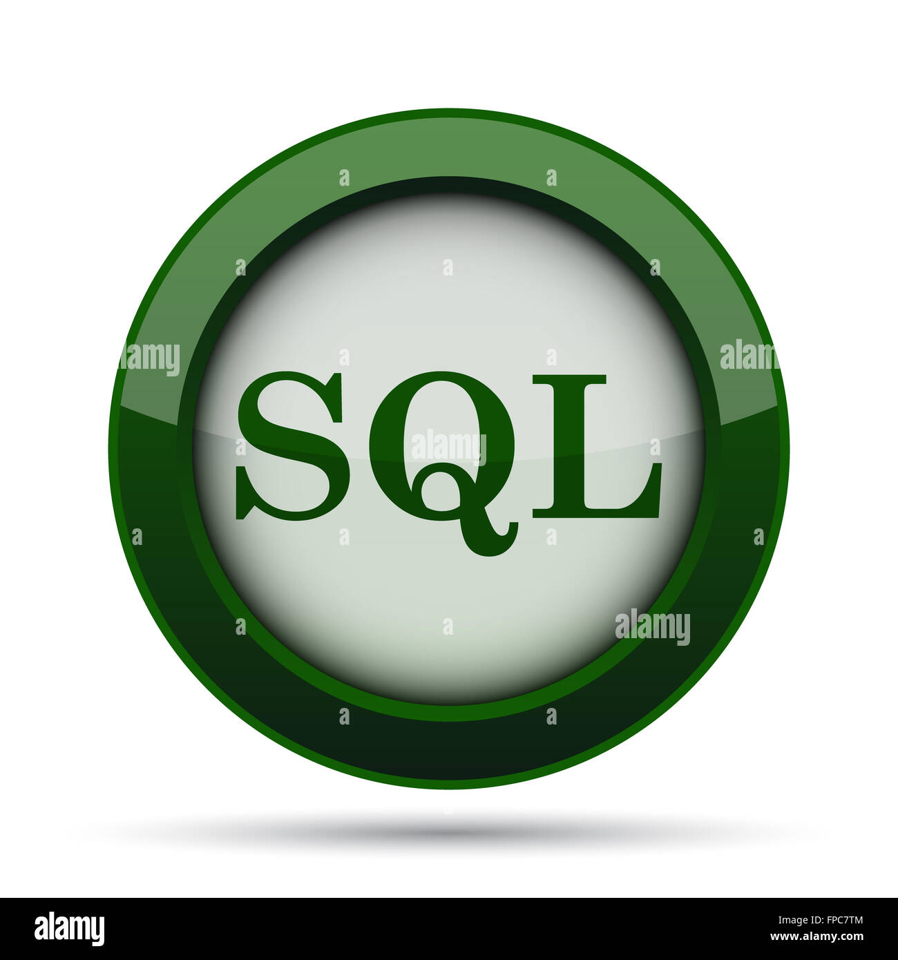 SQL icon. Internet button on white background Stock Photo - Alamy