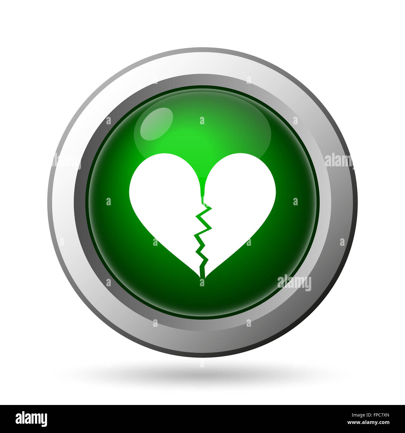 Broken heart icon. Internet button on white background Stock Photo - Alamy