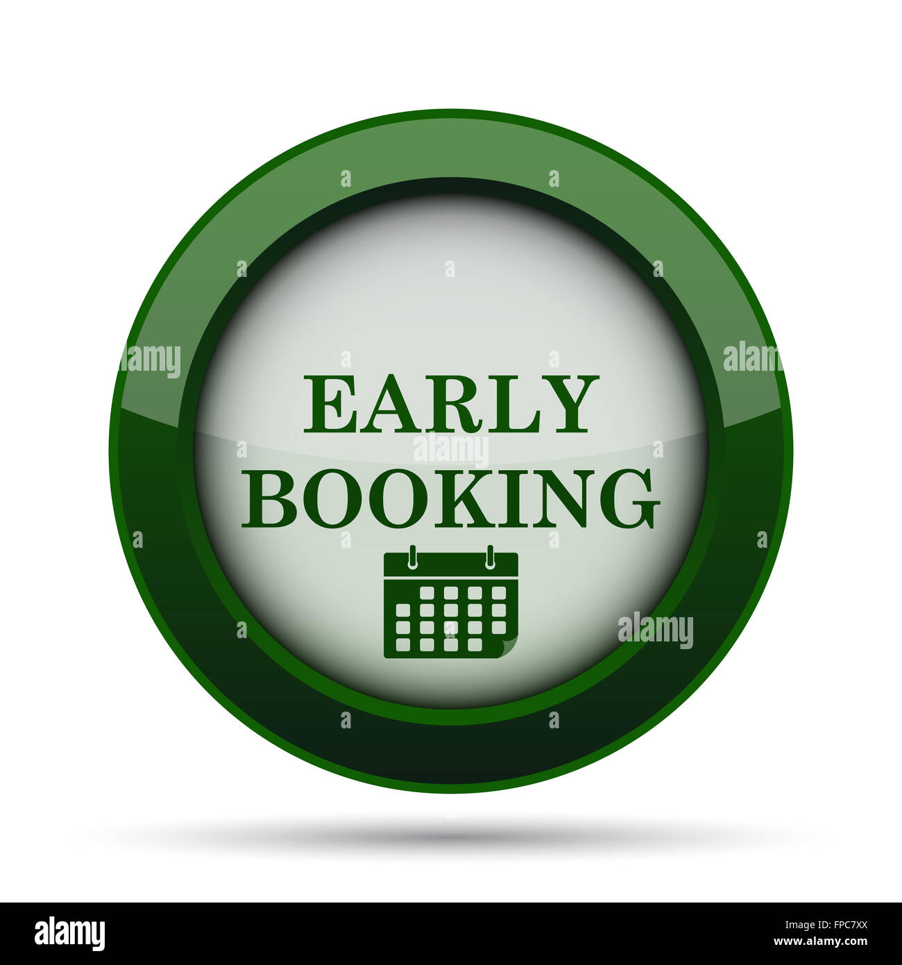 Early booking icon. Internet button on white background Stock Photo - Alamy