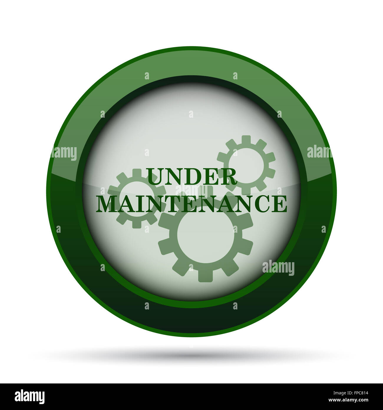 Under maintenance icon. Internet button on white background Stock Photo ...