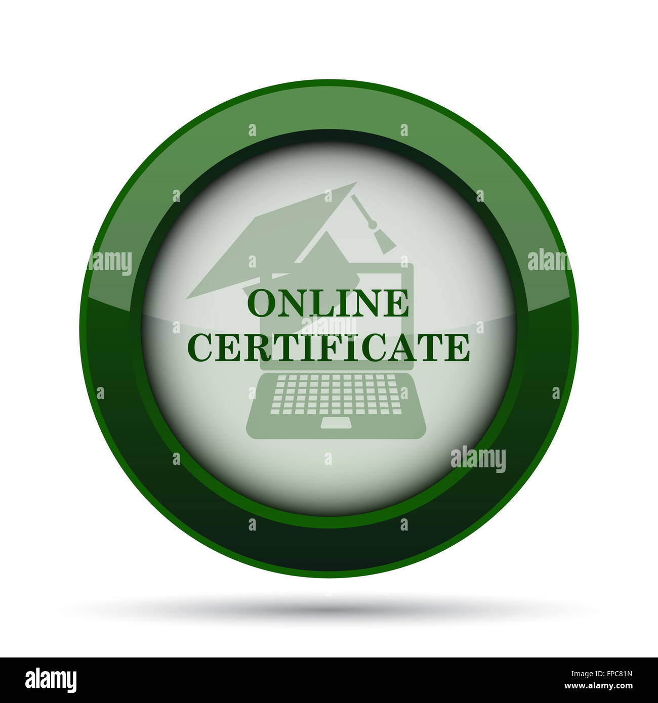 Online certificate icon. Internet button on white background Stock ...