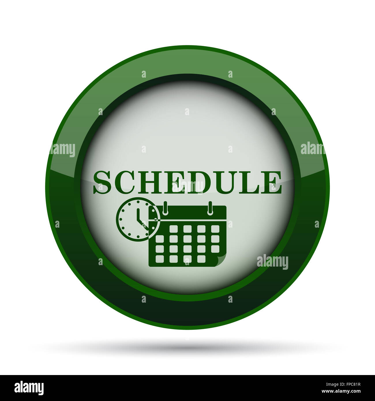 Schedule icon. Internet button on white background Stock Photo - Alamy
