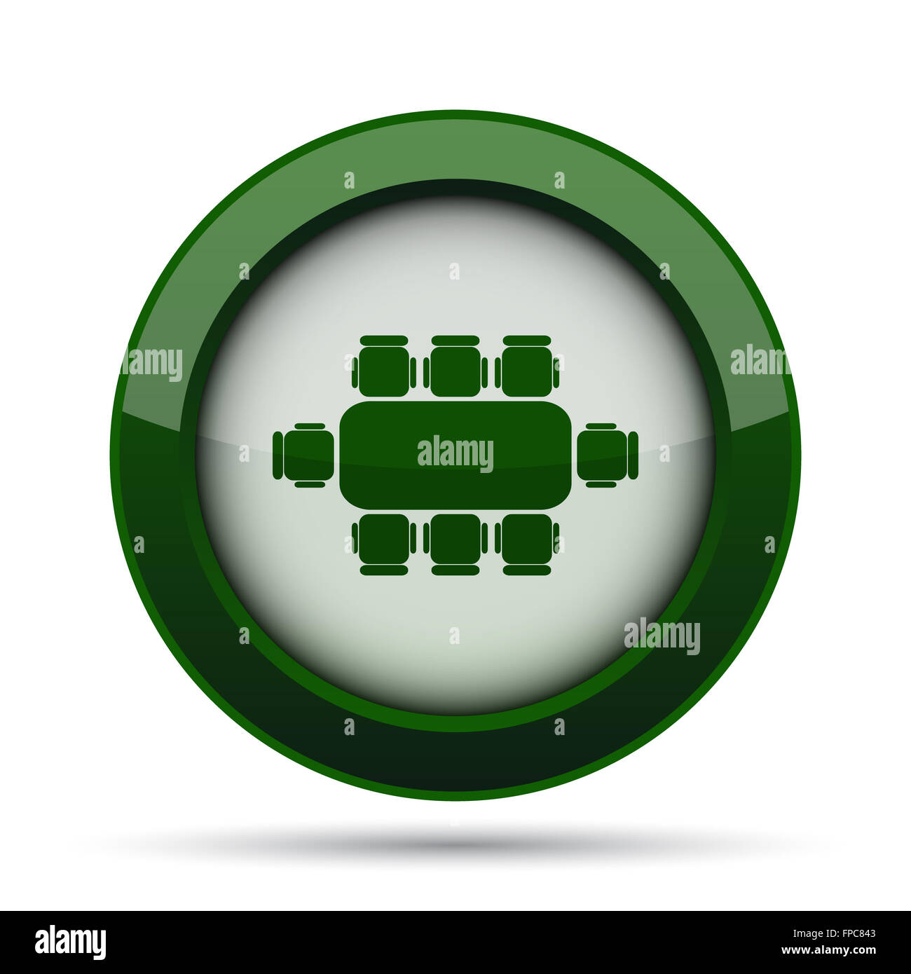 Business meeting table icon. Internet button on white background Stock ...