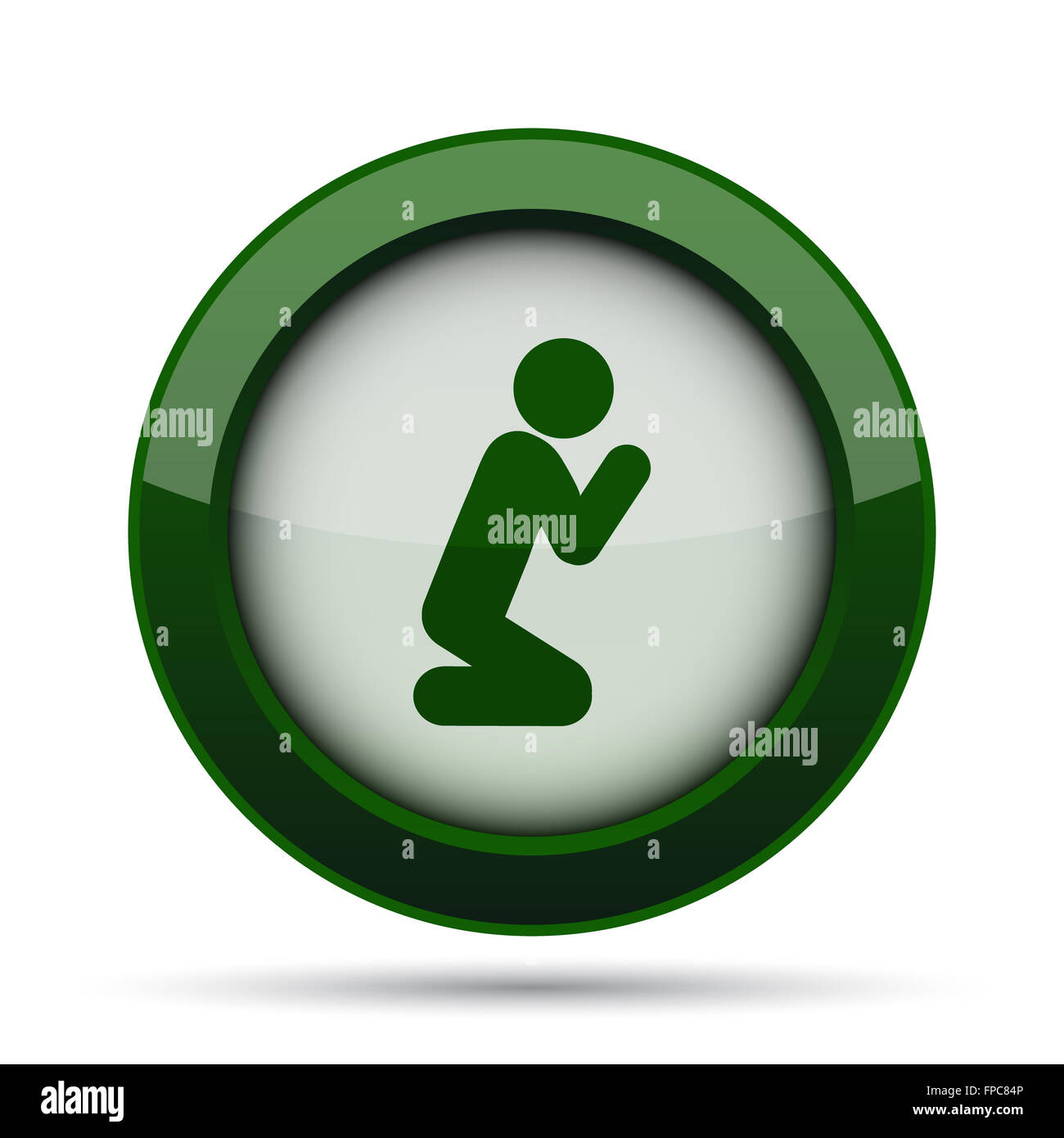 Prayer icon. Internet button on white background Stock Photo - Alamy