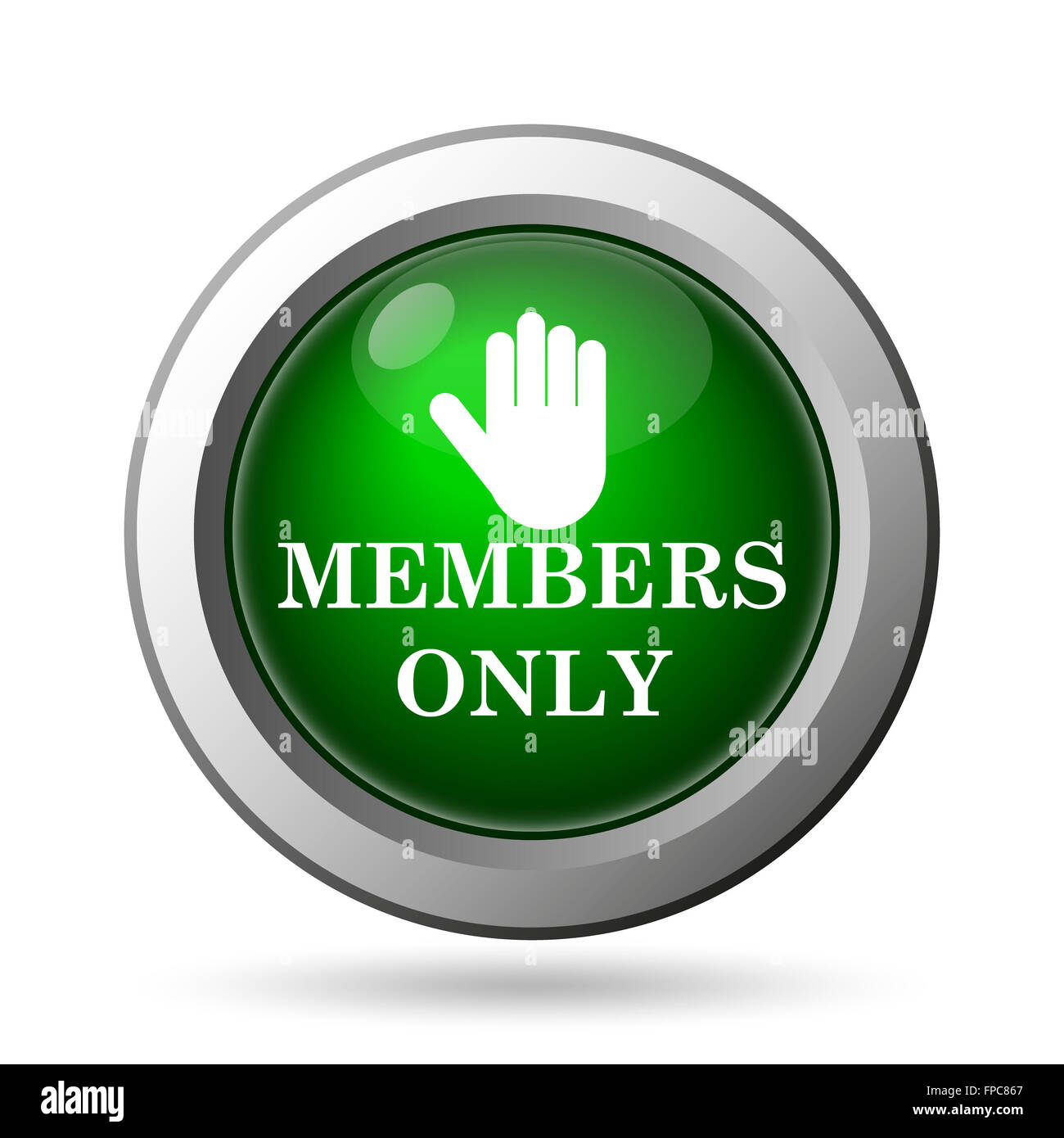 Members only icon. Internet button on white background Stock Photo - Alamy