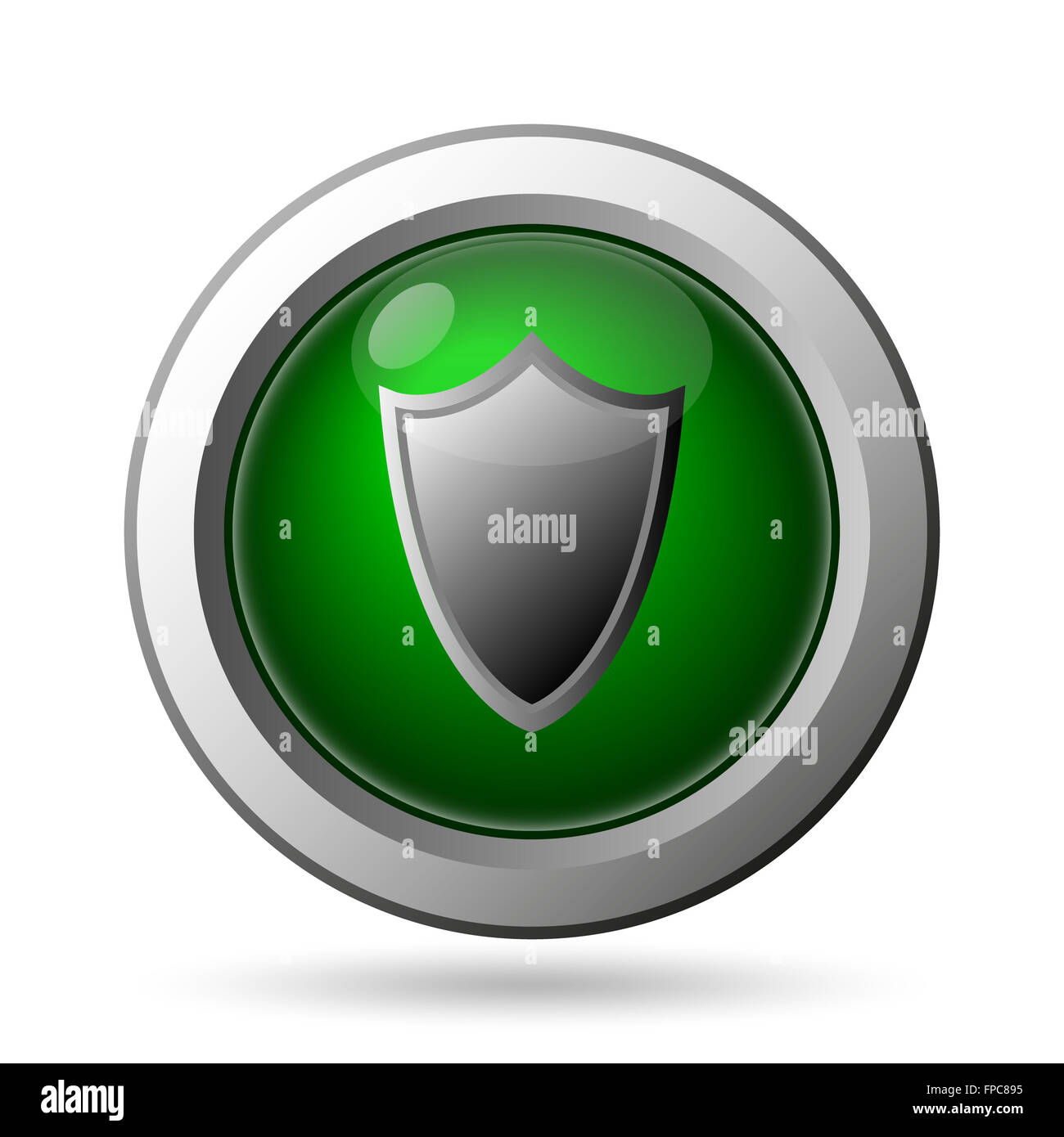 Shield icon. Internet button on white background Stock Photo - Alamy