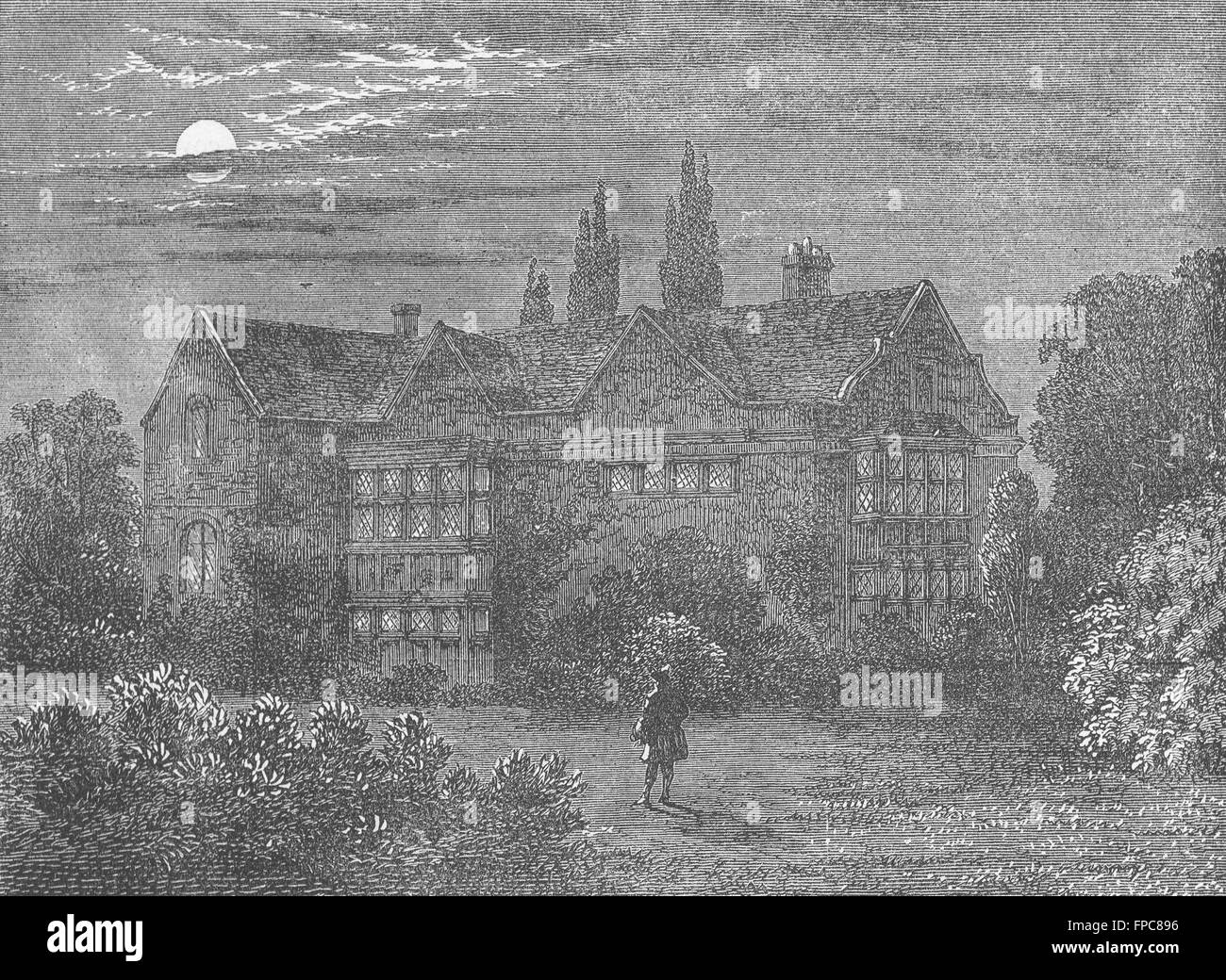 LONDON: Hackney: Howard's House, Clapton, about 1800, antique print ...