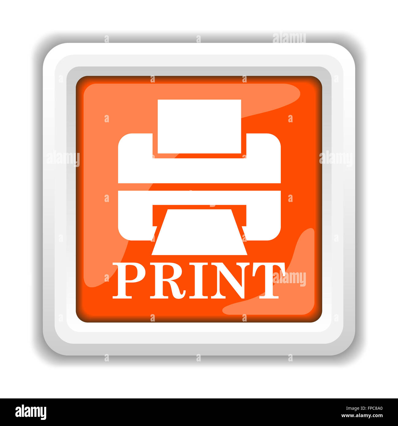Printer with word PRINT icon Stock Photo - Alamy