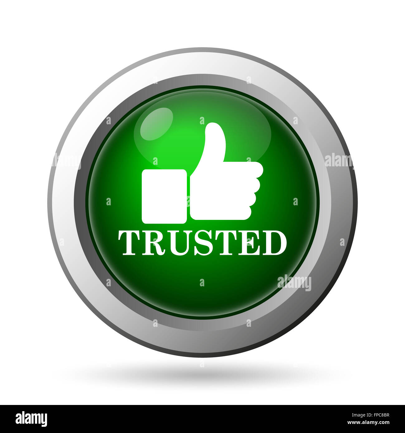 Trusted icon. Internet button on white background Stock Photo - Alamy