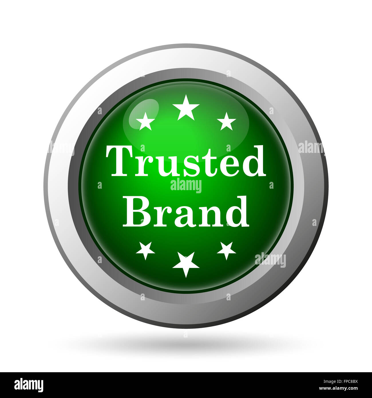 Trusted brand icon. Internet button on white background Stock Photo - Alamy