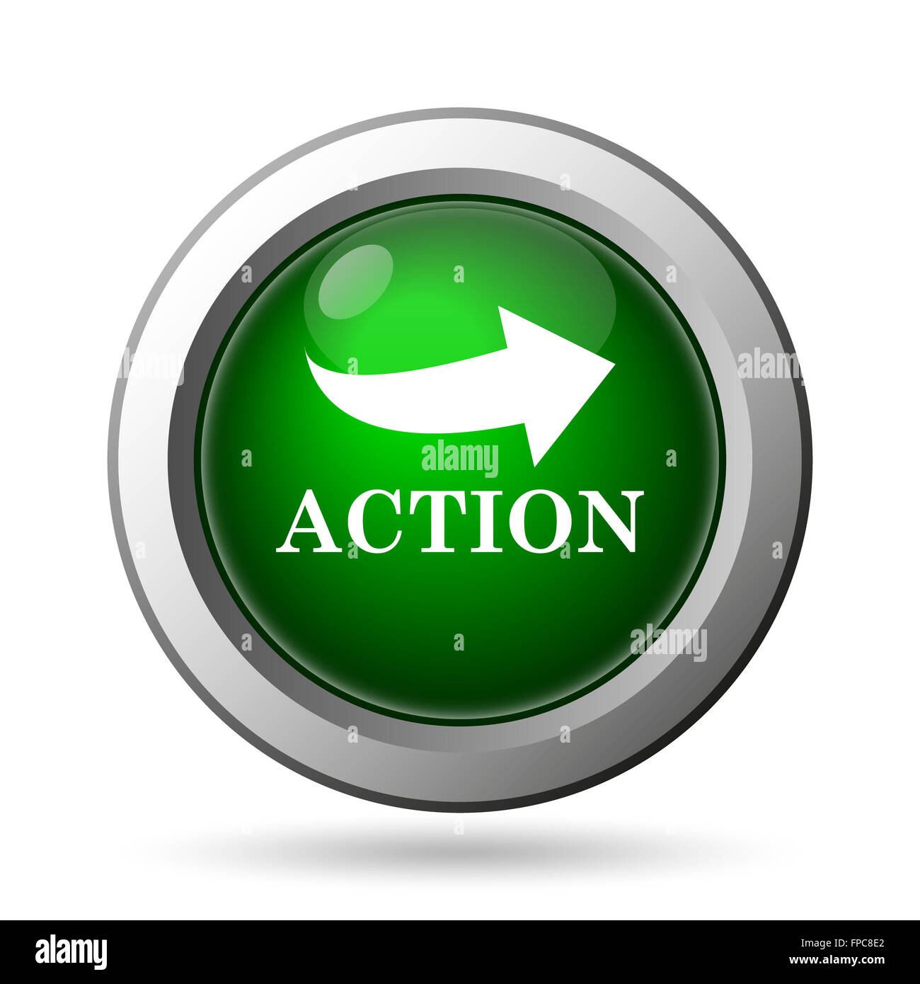 Action icon. Internet button on white background Stock Photo - Alamy