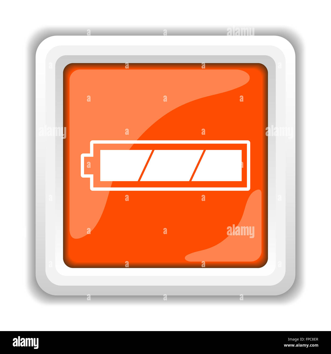 Fully charged battery icon Stock Photo - Alamy