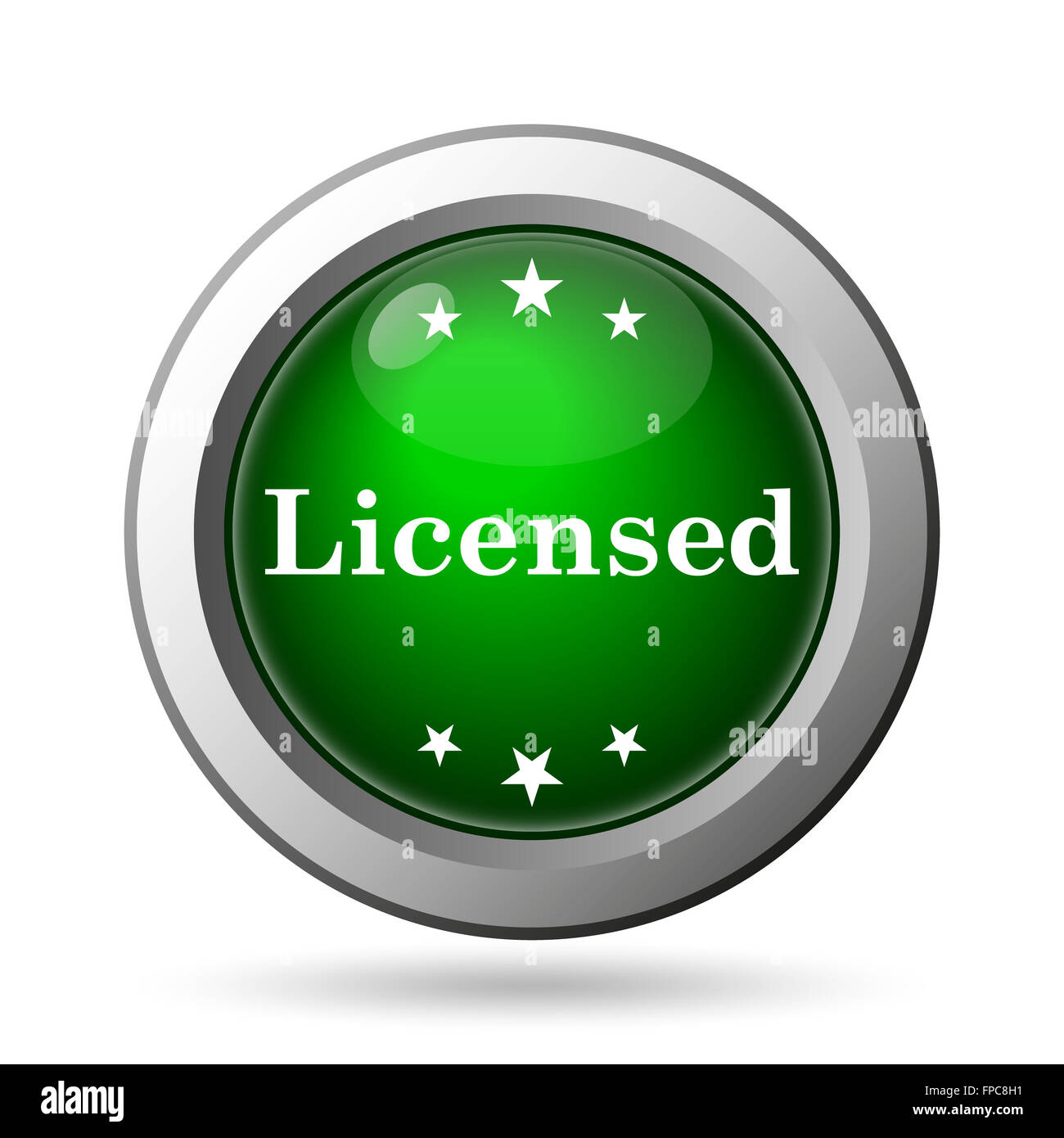 Licensed icon. Internet button on white background Stock Photo - Alamy