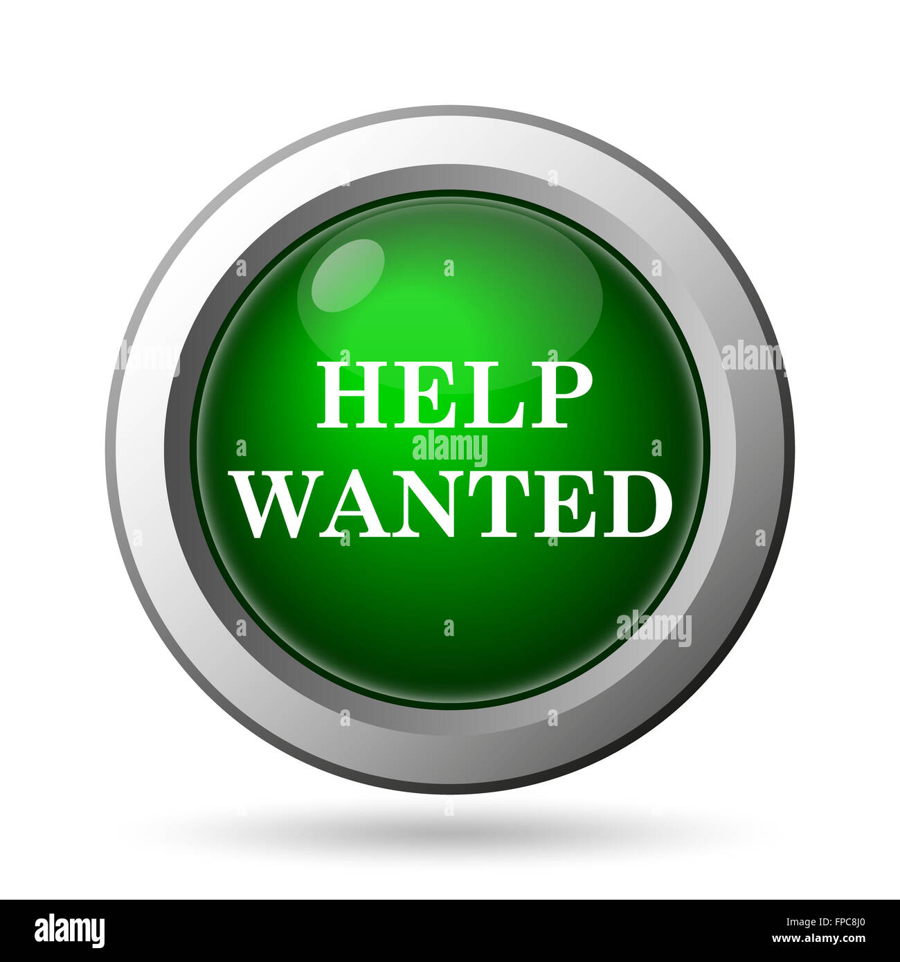 Help wanted icon. Internet button on white background Stock Photo - Alamy