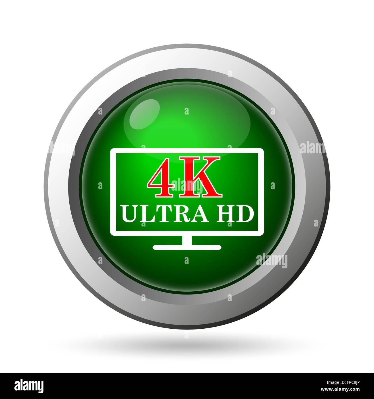 4K ultra HD icon. Internet button on white background Stock Photo - Alamy