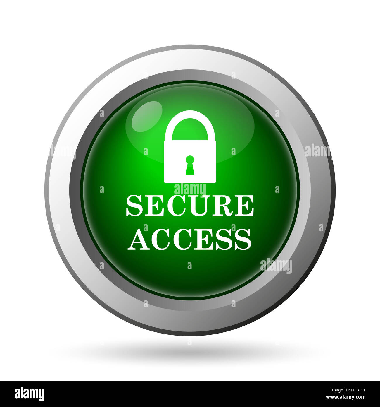 Secure access icon. Internet button on white background Stock Photo - Alamy