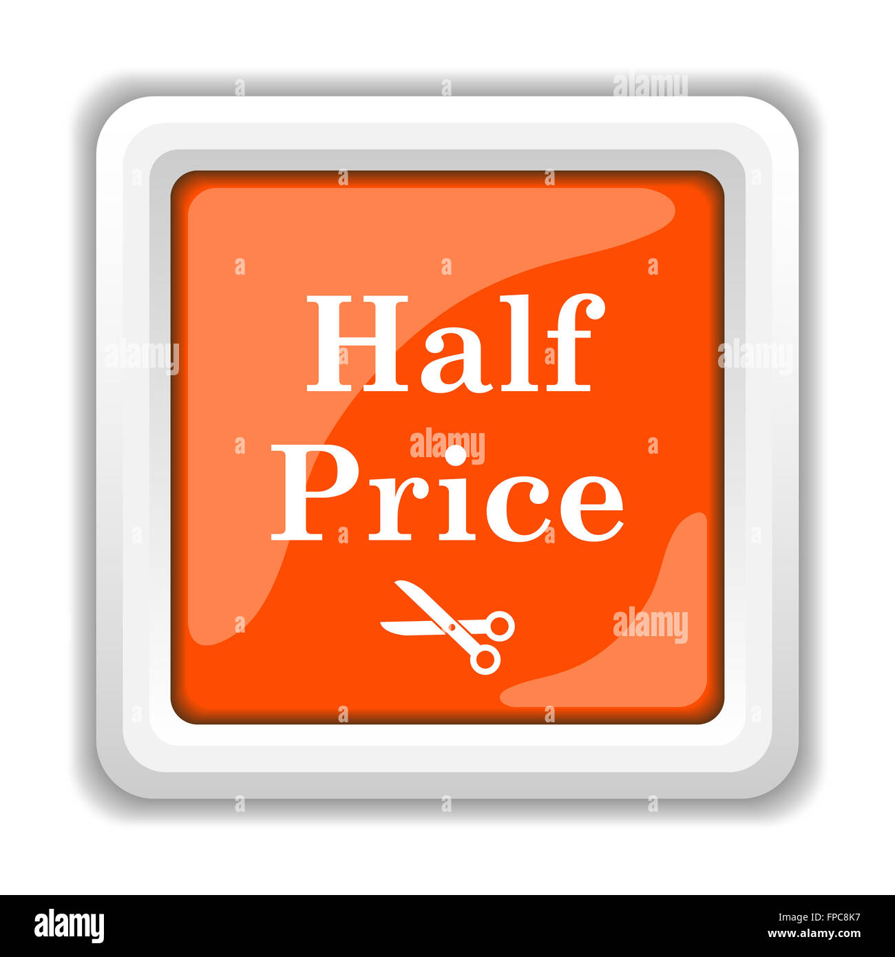 Half price icon Stock Photo - Alamy